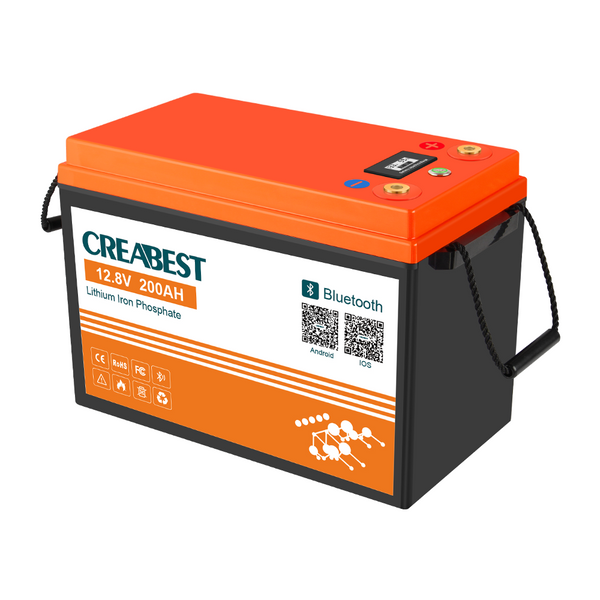 CREABEST LiFePO4 Battery 12V 200Ah for Campervan RV Solar Caravan Leis ...